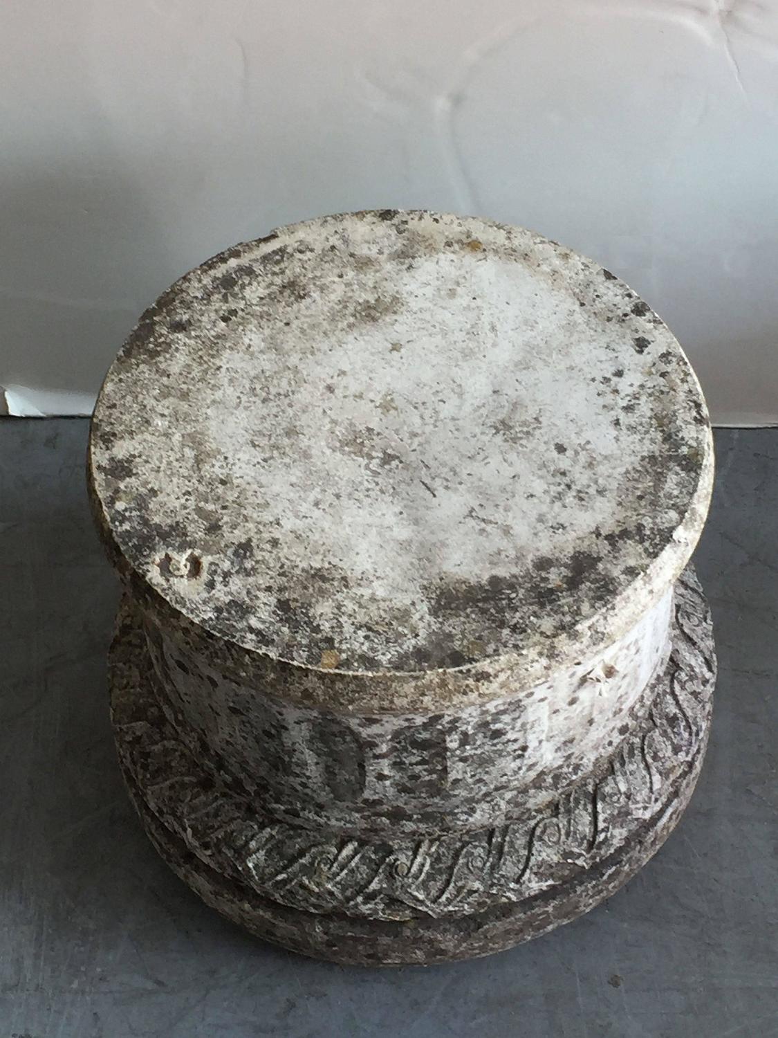 English Garden Stone Column Pedestal Plinth at 1stdibs