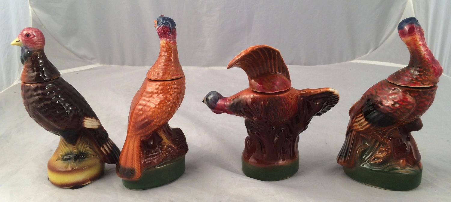 Set of Eight Mini Wild Turkey Decanters For Sale at 1stdibs