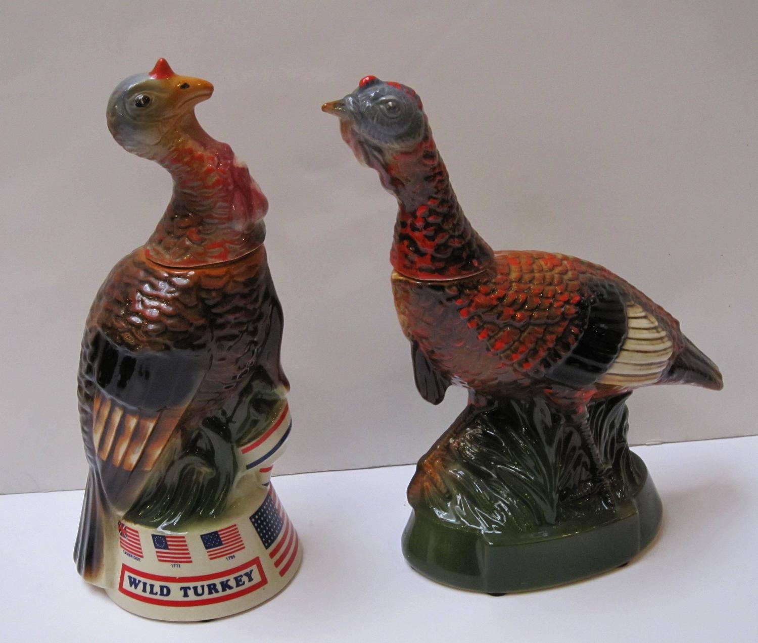 Set of Eight Large Wild Turkey Decanters For Sale at 1stdibs