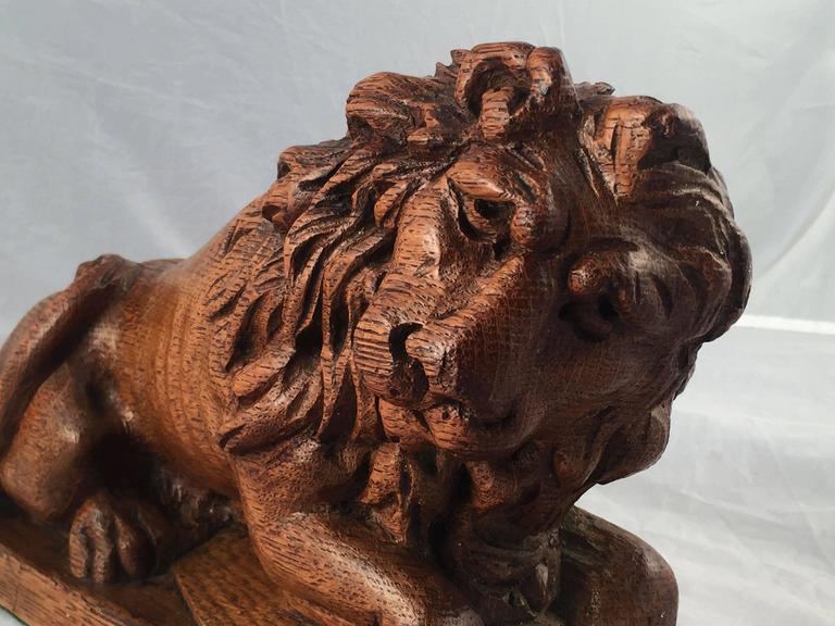 English Carved Wooden Lion, circa 1830 at 1stDibs