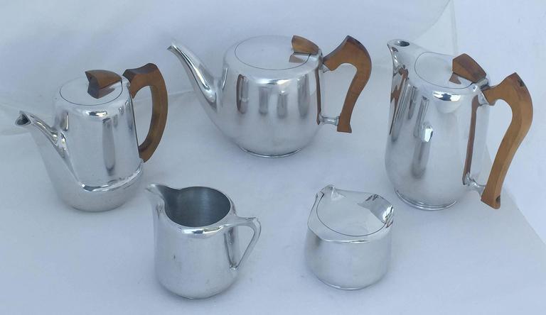 Five-Piece English Tea and Coffee Set by Picquot at 1stDibs