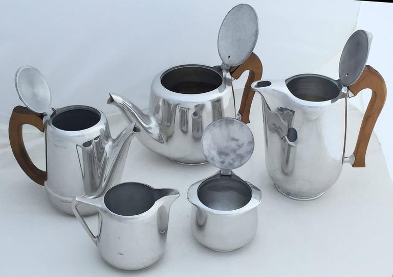 Five-Piece English Tea and Coffee Set by Picquot at 1stDibs