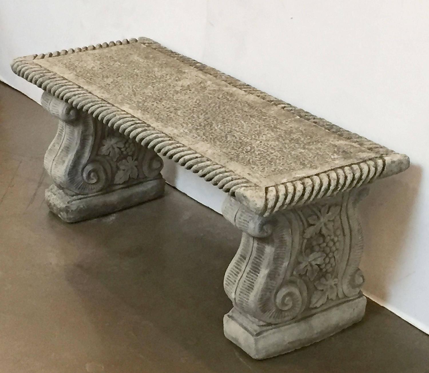 English Garden Stone Bench at 1stdibs