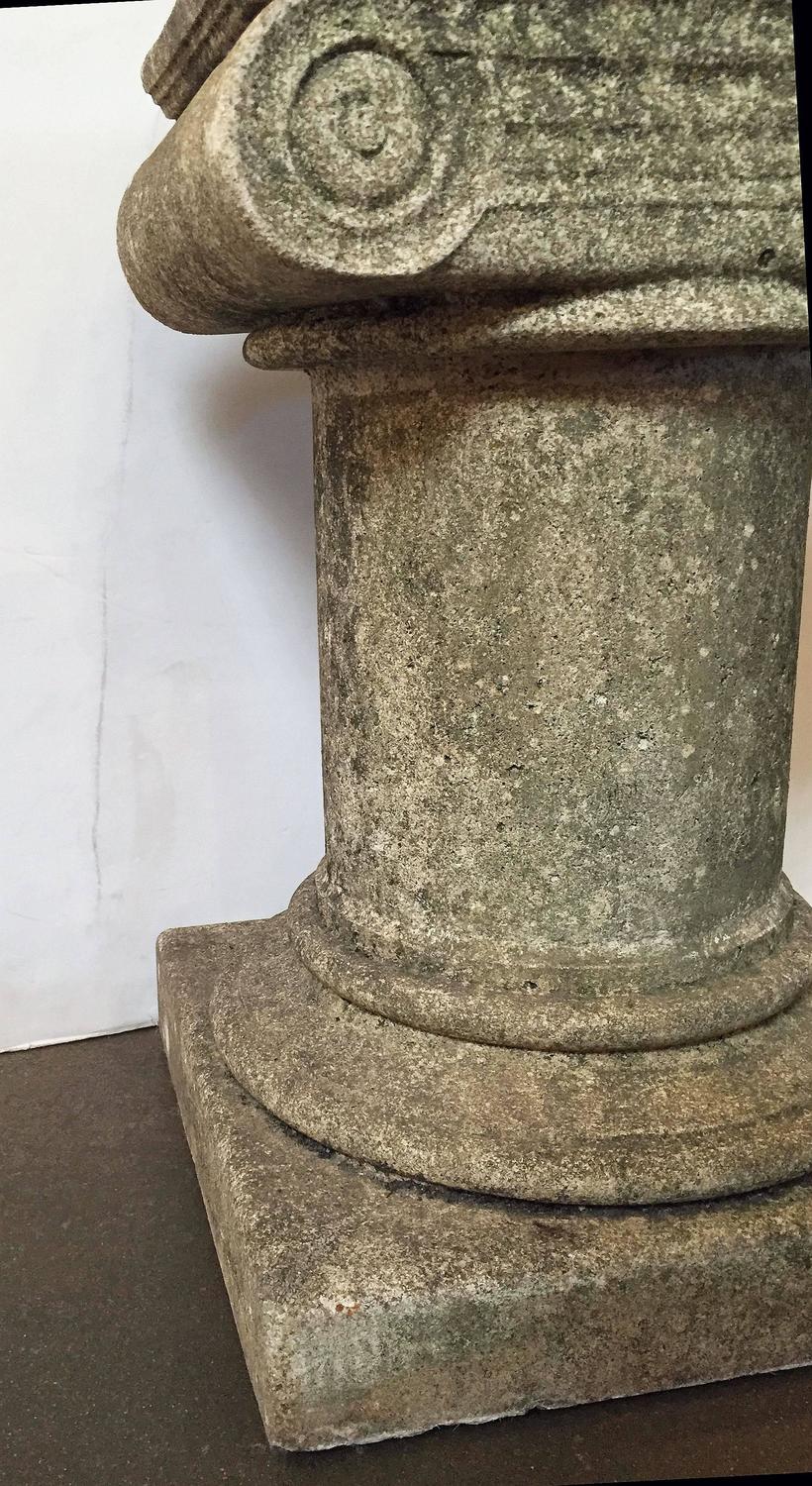 English Garden Stone Plinth in the Classical Style For Sale at 1stdibs