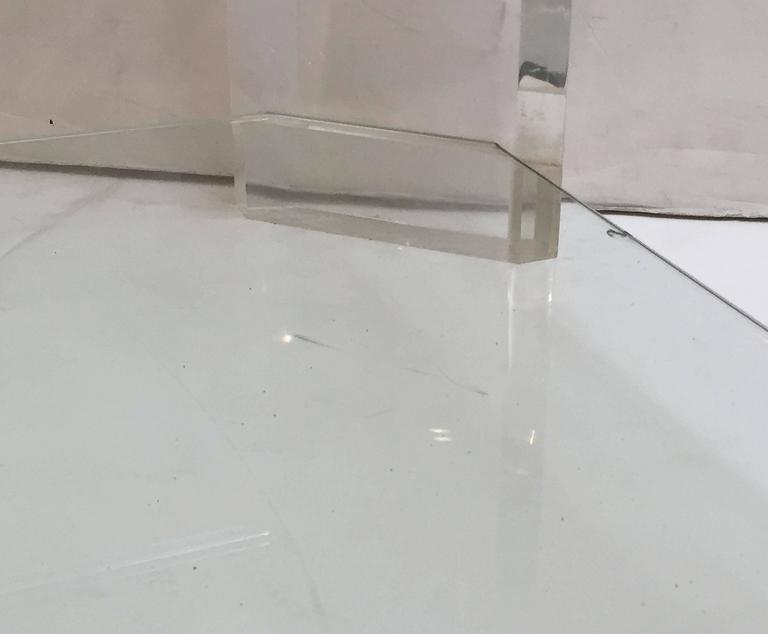 Large French Cocktail or Low Table of Lucite and Glass by David Lange ...