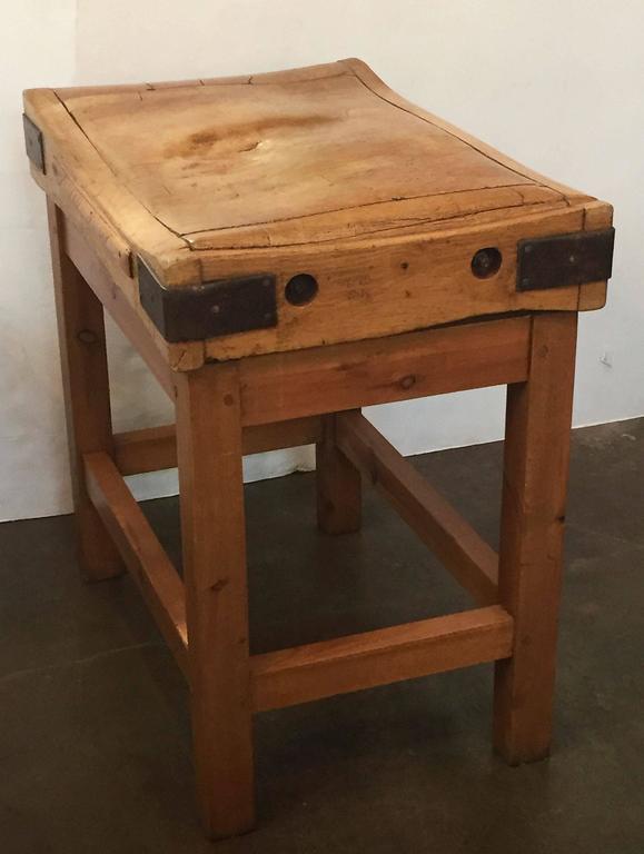 Large French Butcher's Block on Stand at 1stDibs | butcher block stand ...