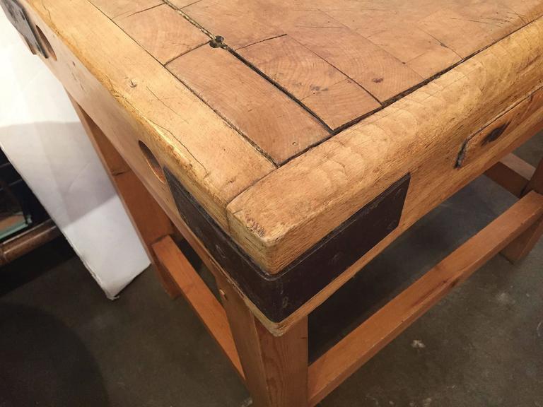 Large French Butcher's Block on Stand at 1stDibs | butcher block stand ...
