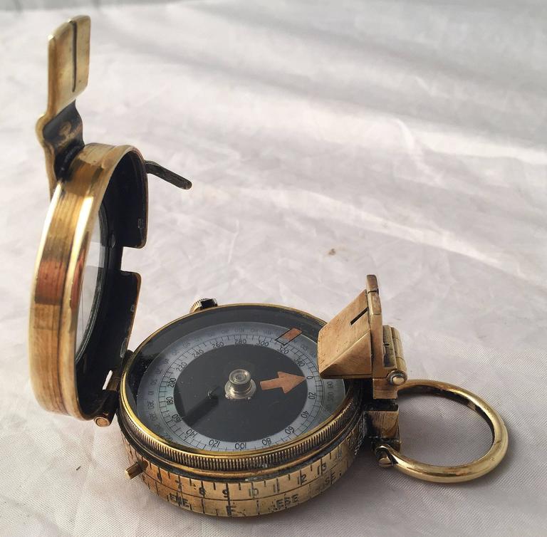 British WWI Marching Compass with Leather Case at 1stDibs