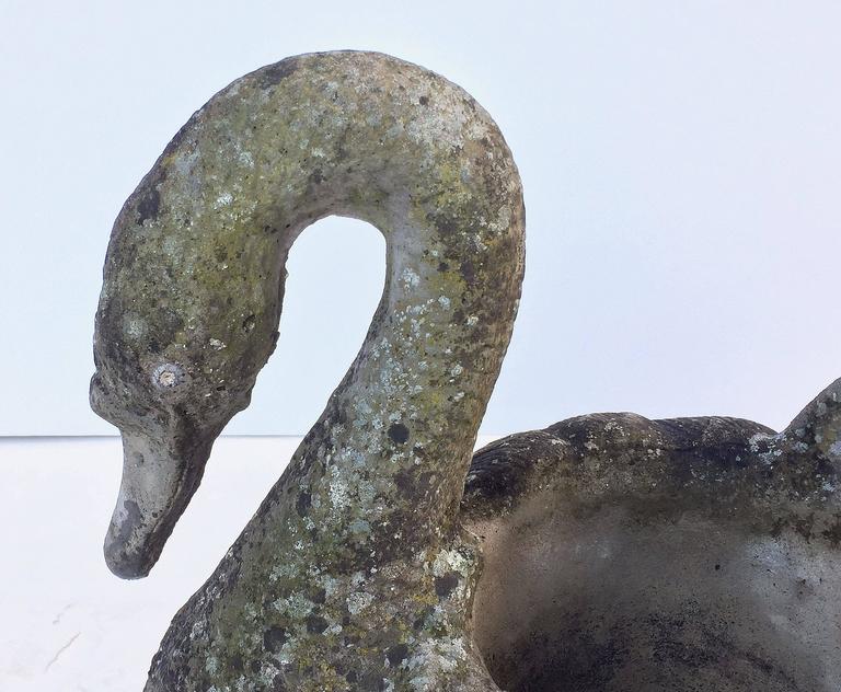 Large English Garden Stone Planter of a Swan at 1stDibs