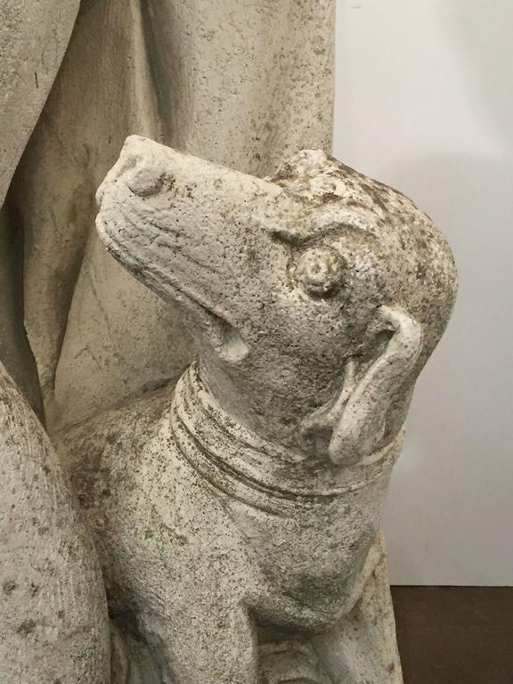Large English Garden Stone Statue of Apollo with Dog at 1stDibs ...