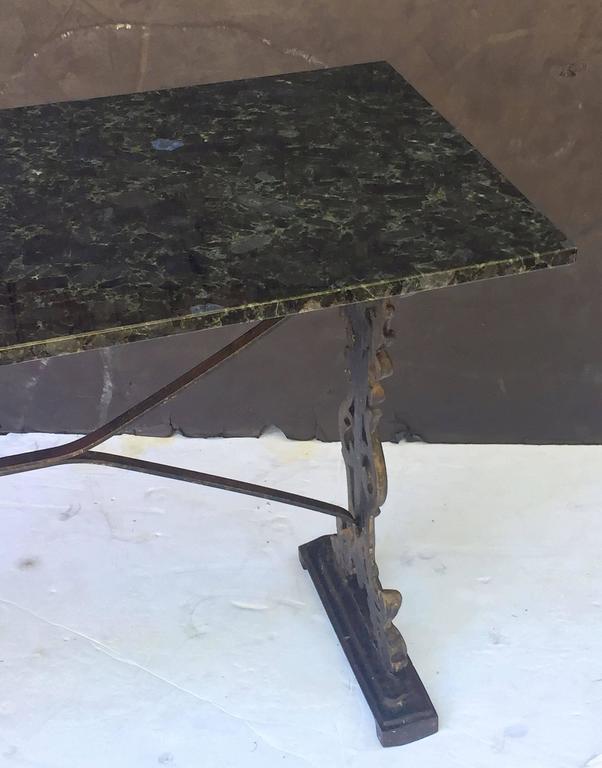 English Pub or Bistro Tables of Cast Iron with Granite Top (Pair ...