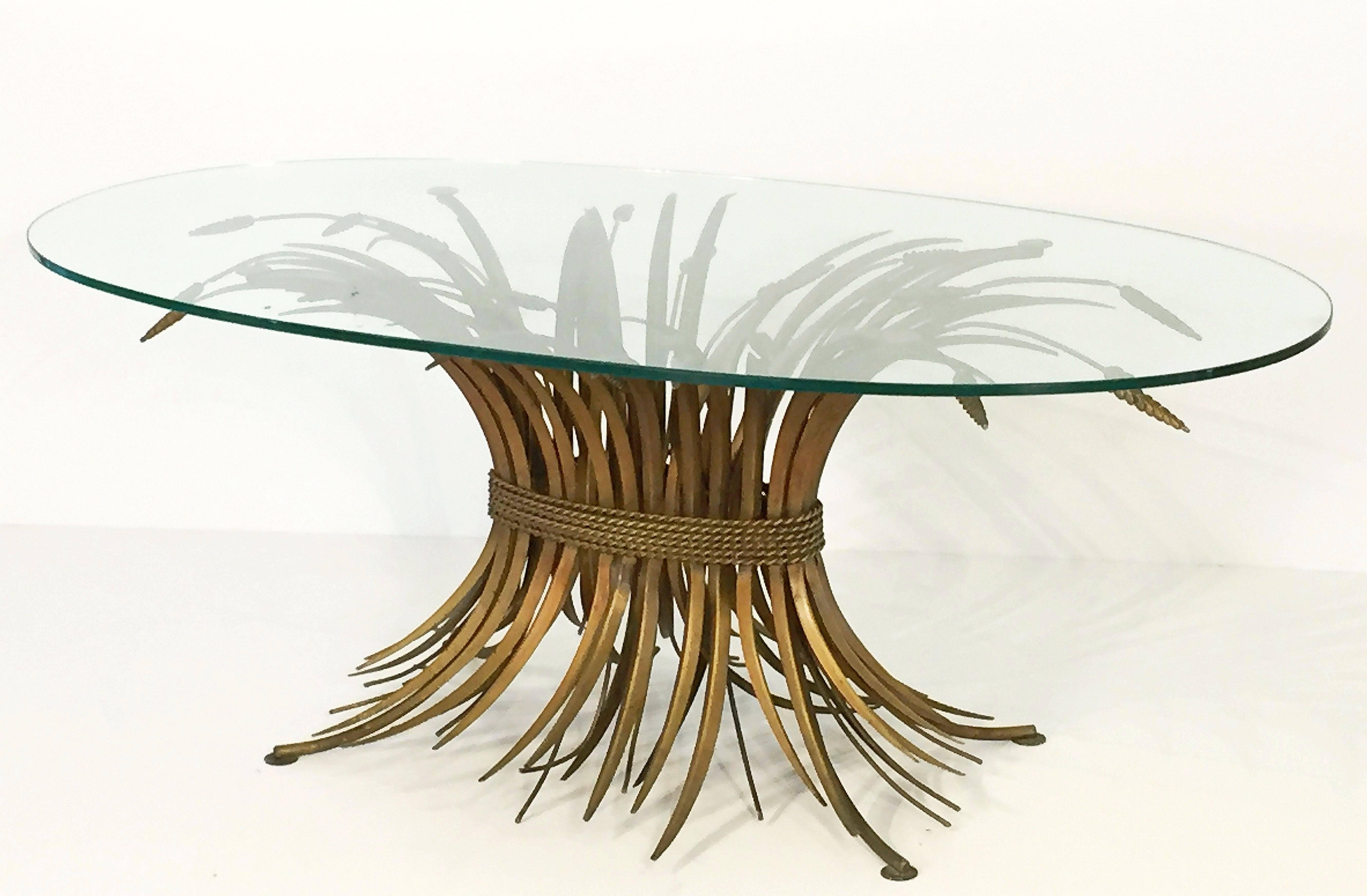 Italian Wheat Sheaf Oval Low Table of Gilt Metal and Glass at 1stDibs ...