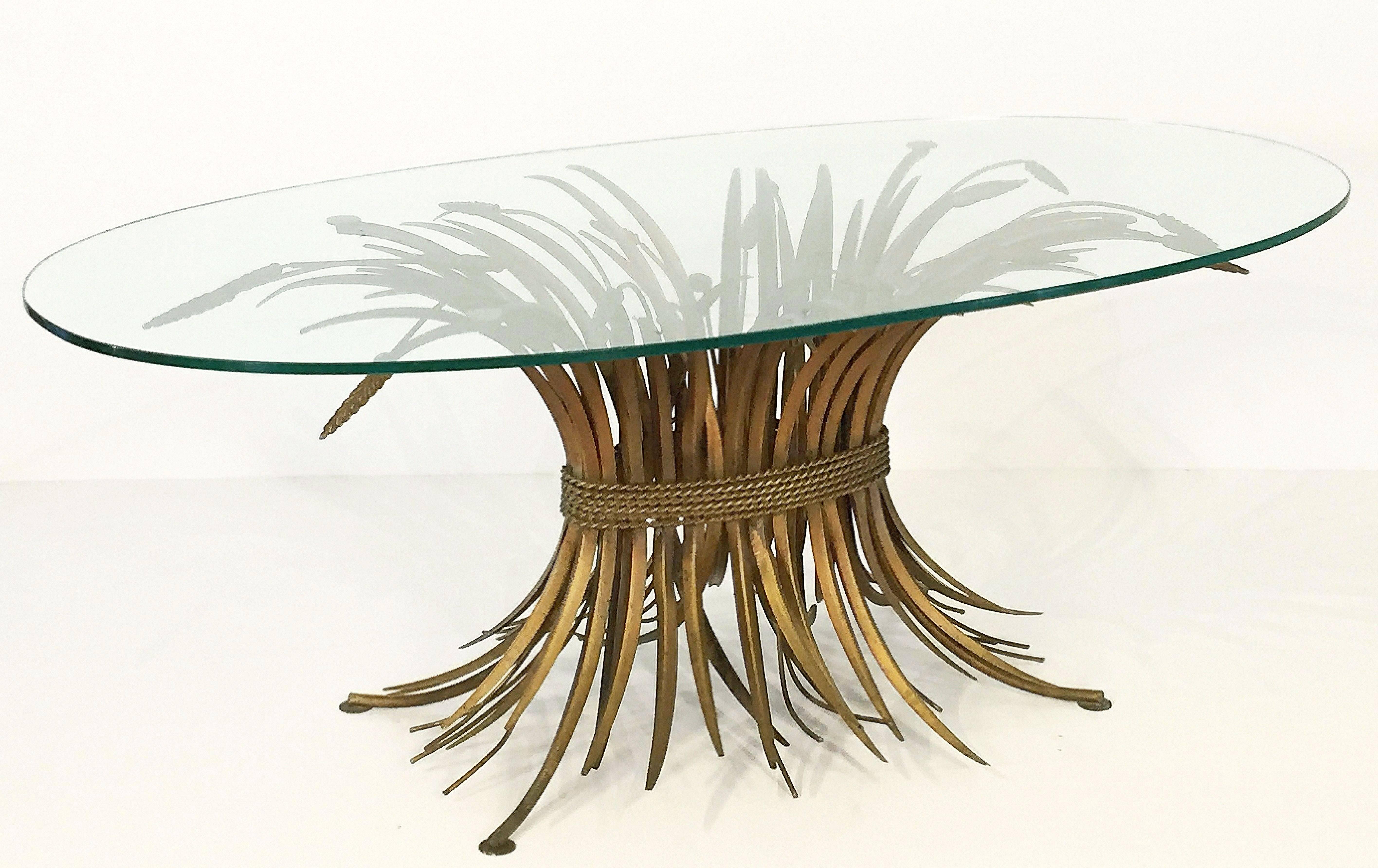 Italian Wheat Sheaf Oval Low Table of Gilt Metal and Glass at 1stDibs ...