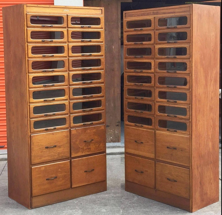 Pair of English Haberdashery Cabinets at 1stDibs