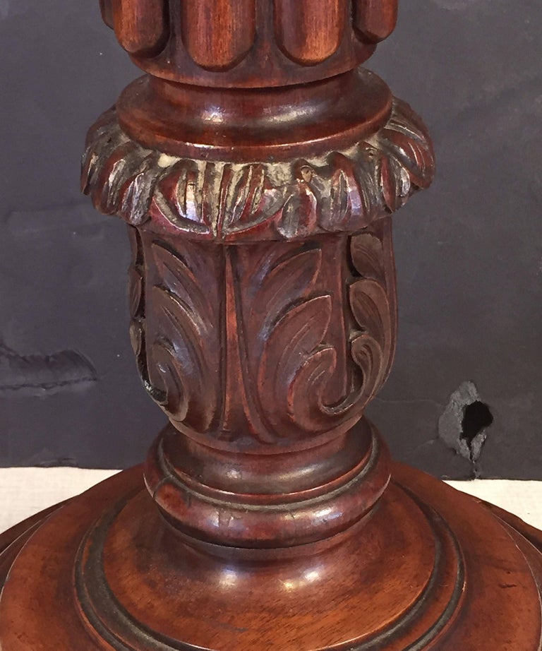 English Torchere of Turned Mahogany For Sale at 1stDibs