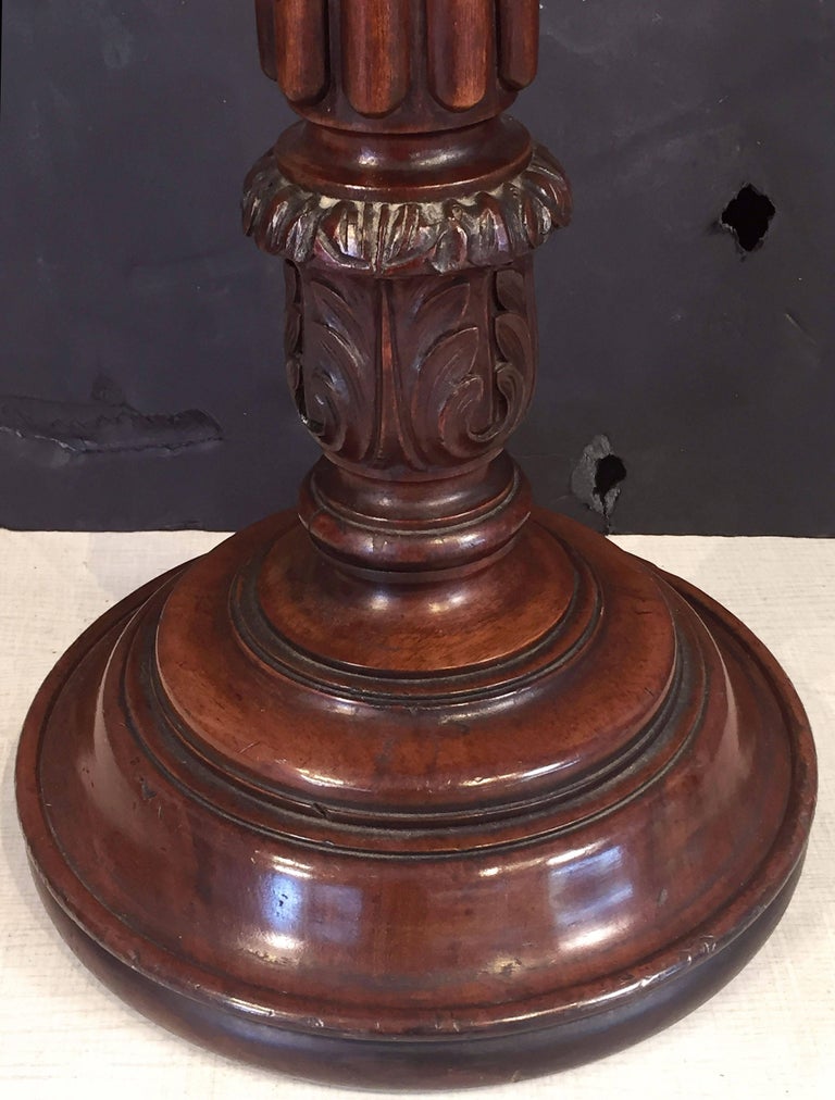 English Torchere of Turned Mahogany For Sale at 1stDibs