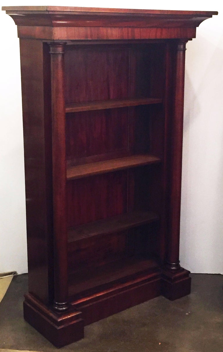 Large English Open Bookcase of Mahogany with Turned Columns at 1stDibs