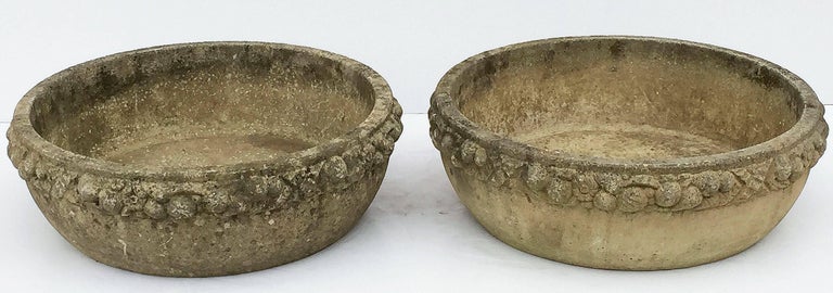 Four Large Round English Garden Stone Low Planters 'Individually Priced ...