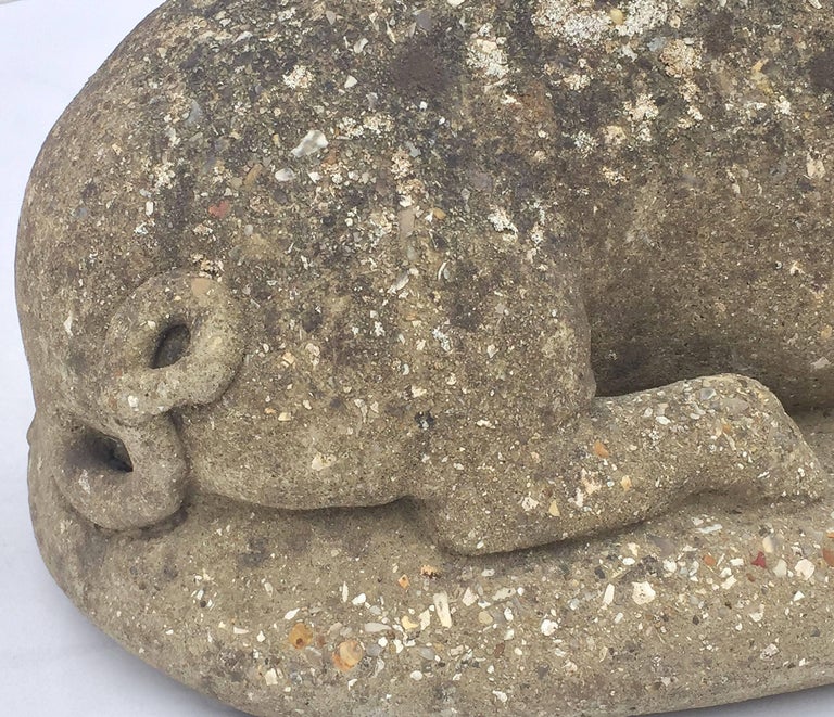 English Garden Stone Pig at 1stDibs
