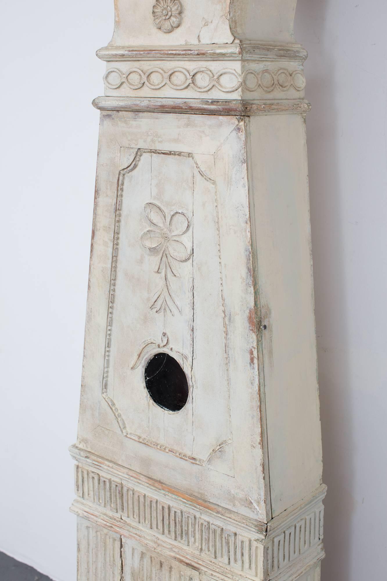 Floor Clock White Painted Gustavian, Sweden For Sale at 1stDibs | white ...