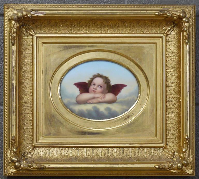 Pair of Porcelain Plaques After Raphael's Cherubs in the Sistine ...