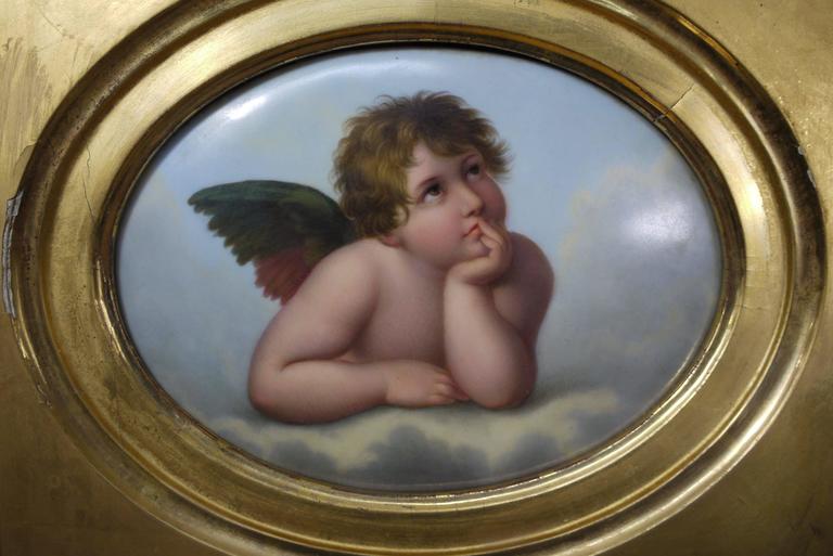 Pair of Porcelain Plaques After Raphael's Cherubs in the Sistine ...