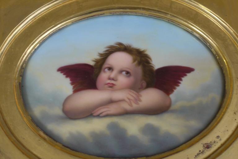Pair of Porcelain Plaques After Raphael's Cherubs in the Sistine ...