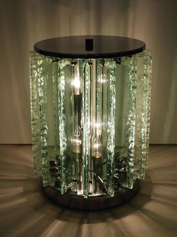 Italian Chiseled Glass Table Lamp For Sale at 1stDibs