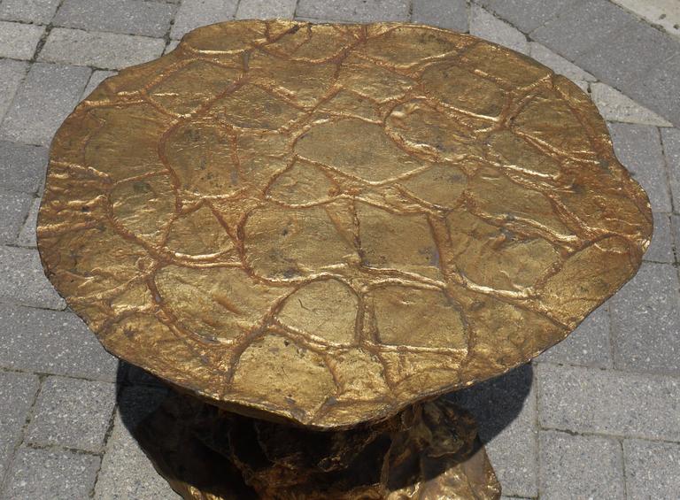 John Dickinson Style Gilt Faux Rock Table at 1stDibs