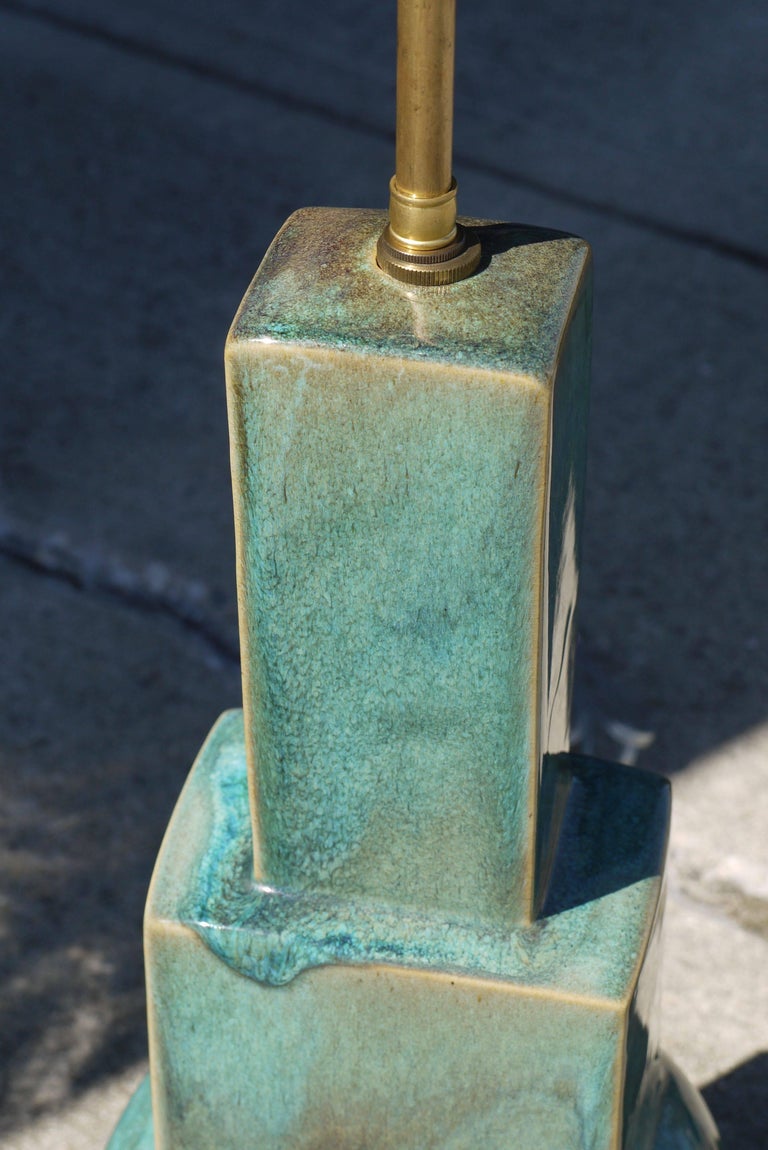 Flambe Glazed Art Deco Lamp For Sale at 1stDibs