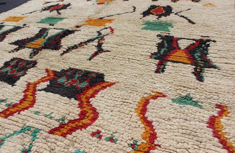 Vintage Moroccan Azilal Rug with Tribal design in bright Colors For ...
