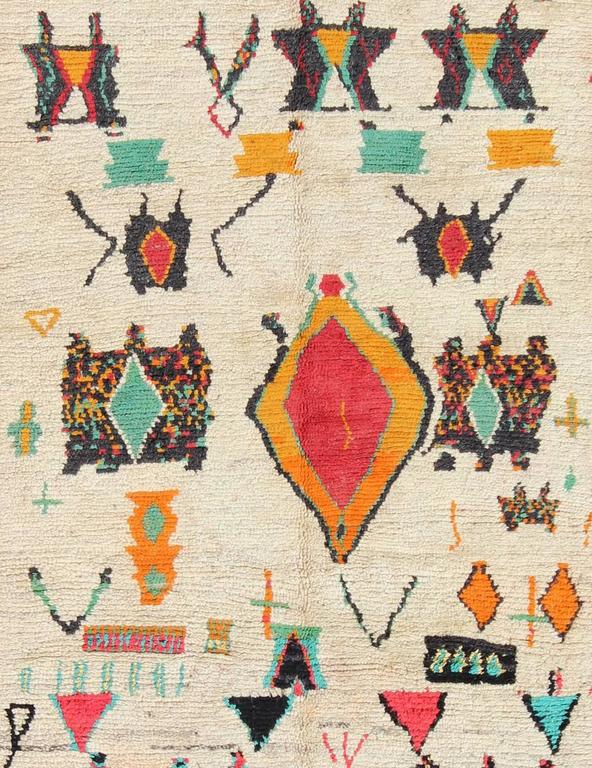 Vintage Moroccan Azilal Rug with Tribal design in bright Colors For ...
