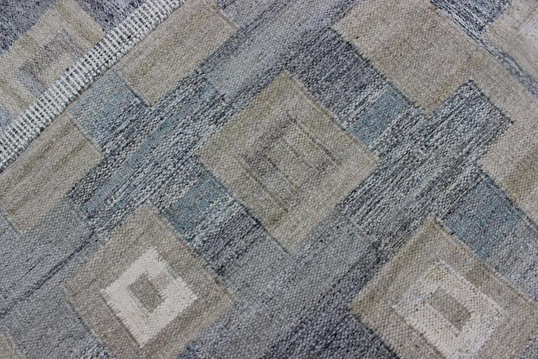 Large Modern Scandinavian/ Swedish Geometric Design Rug in Squares For ...