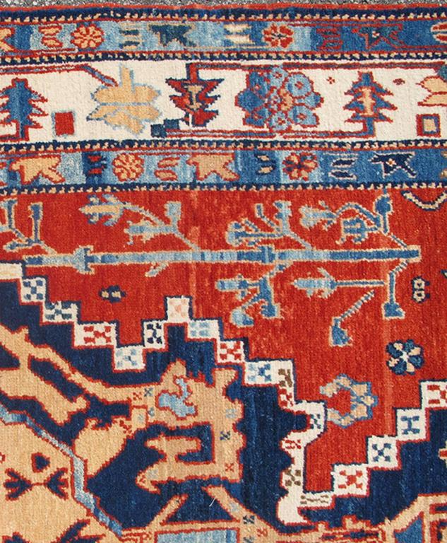 Vintage Turkish Tribal Rug with Jewel-Toned Central Medallion and Vivid ...