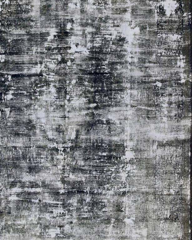 Distressed Vintage Persian Rug with Modern Design in Shades of Dark ...