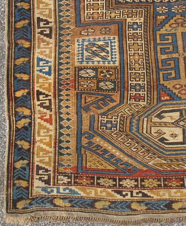 Antique Caucasian Kazak Rug with Geometric Star, Cross and Greek Key ...