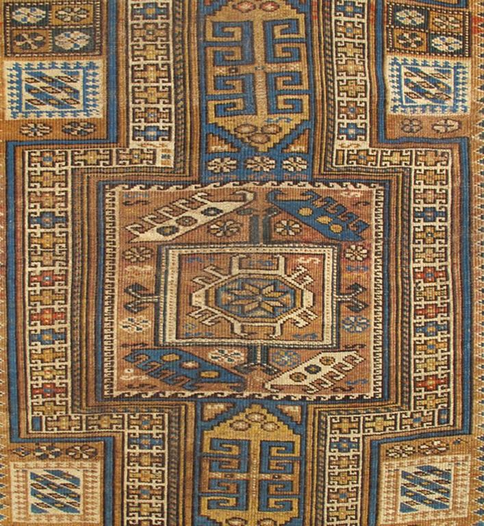 Antique Caucasian Kazak Rug with Geometric Star, Cross and Greek Key ...