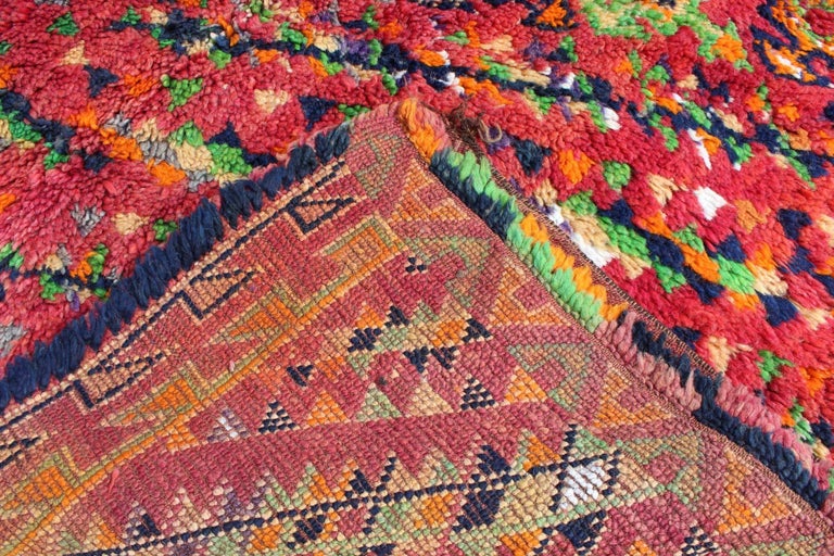 Mid-Century Tribal Moroccan Vintage Rug with Colorful, Vibrant Diamond ...