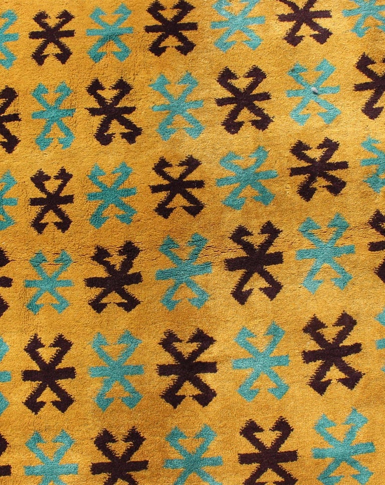 Vintage Mid-Century Modern Runner with Art Deco Design and Bold Colors ...