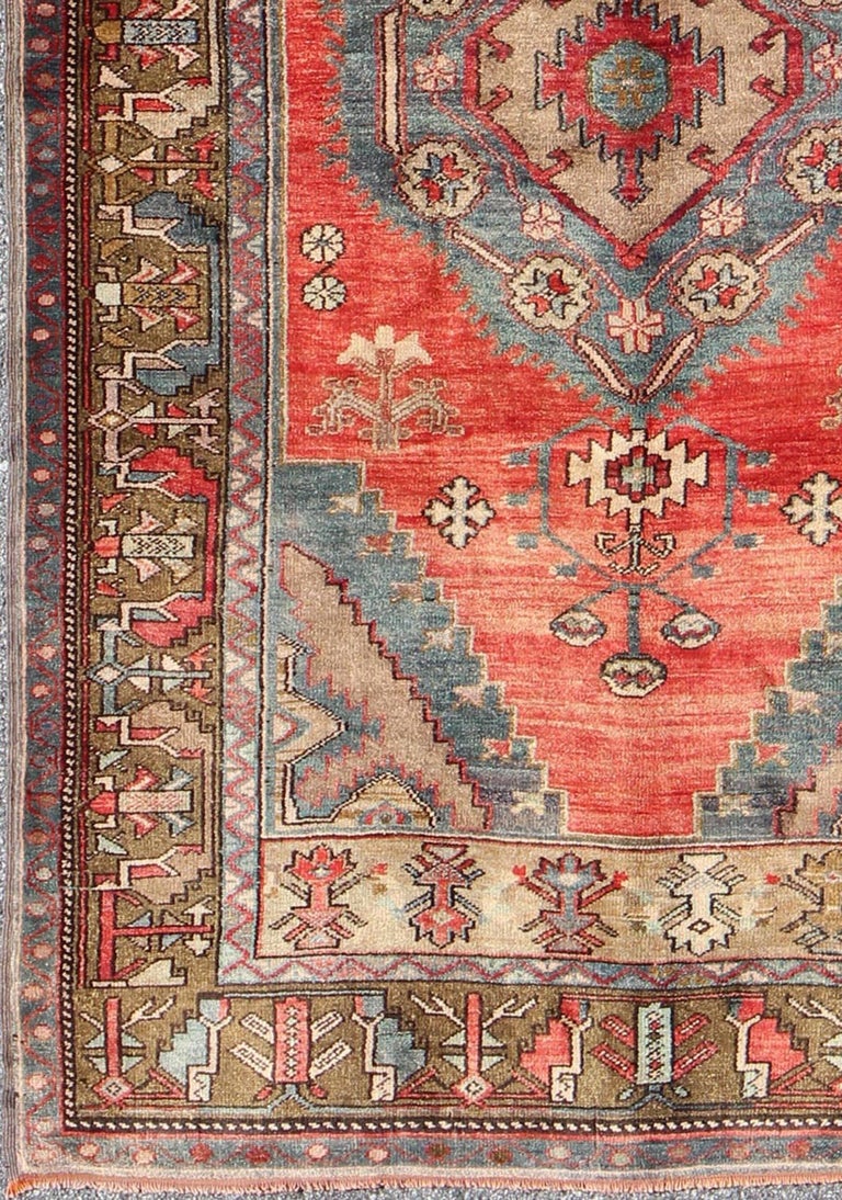 Turkish Konya Rug with Geometric Tribal Design For Sale at 1stDibs