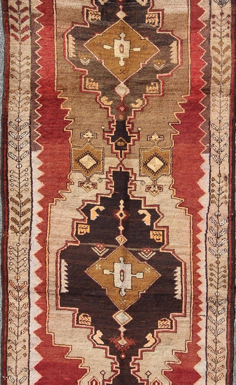 Tribal Turkish Rug from Turkey with Colorful Dual Central Medallion ...