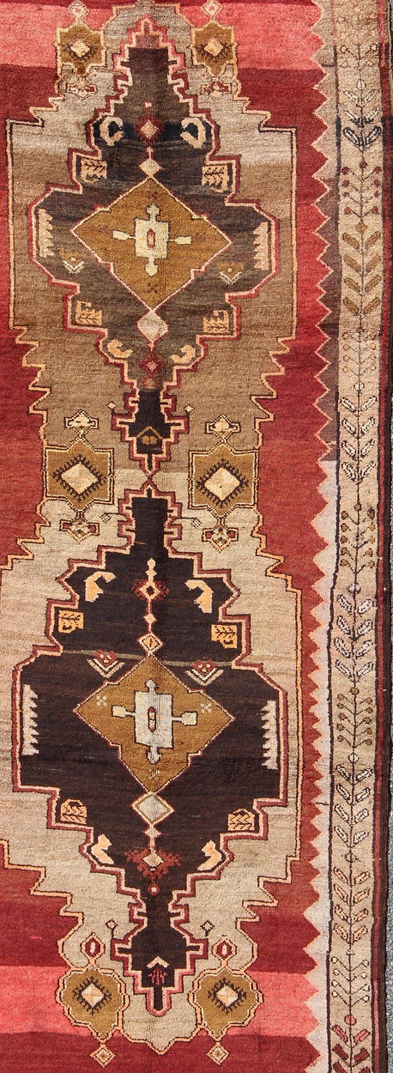Tribal Turkish Rug from Turkey with Colorful Dual Central Medallion ...