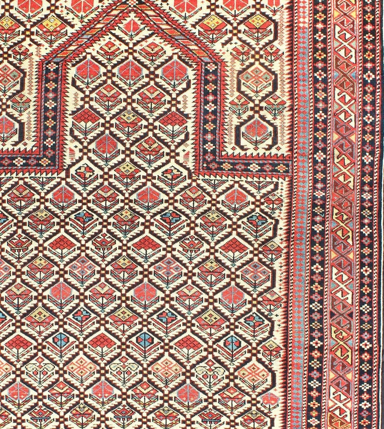 Antique 19th Century Caucasian Shirvan Rug with Prayer Design in Ivory ...