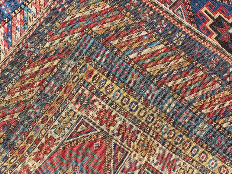 Antique Caucasian Rug with Six Central Medallions and Intricate ...