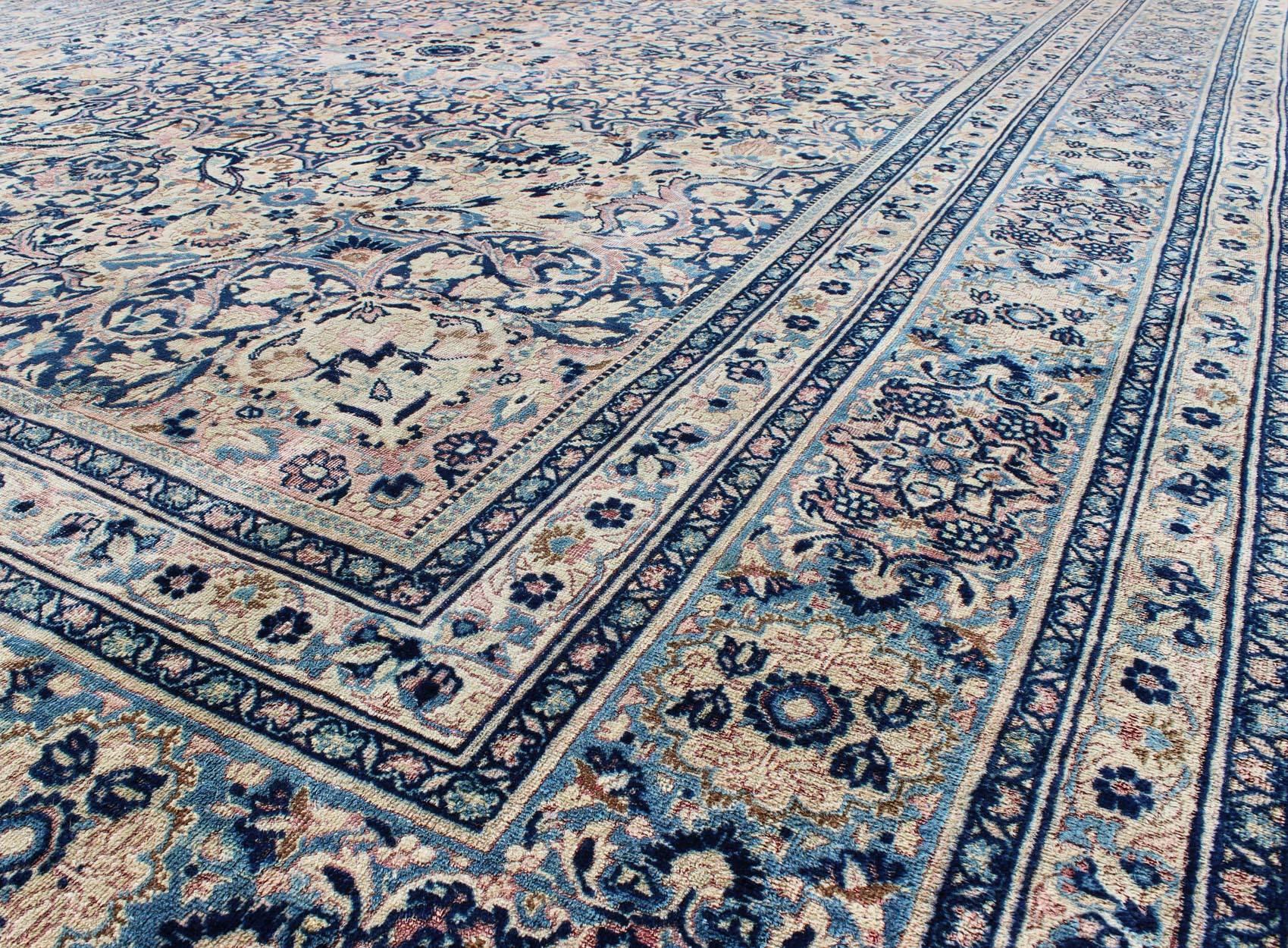 Royal Ornate Floral Antique Persian Khorassan Rug in Many Shades of ...