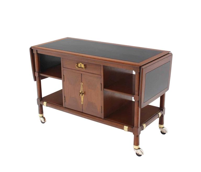Mid Century Modern Drop Leaf Server Cart at 1stDibs