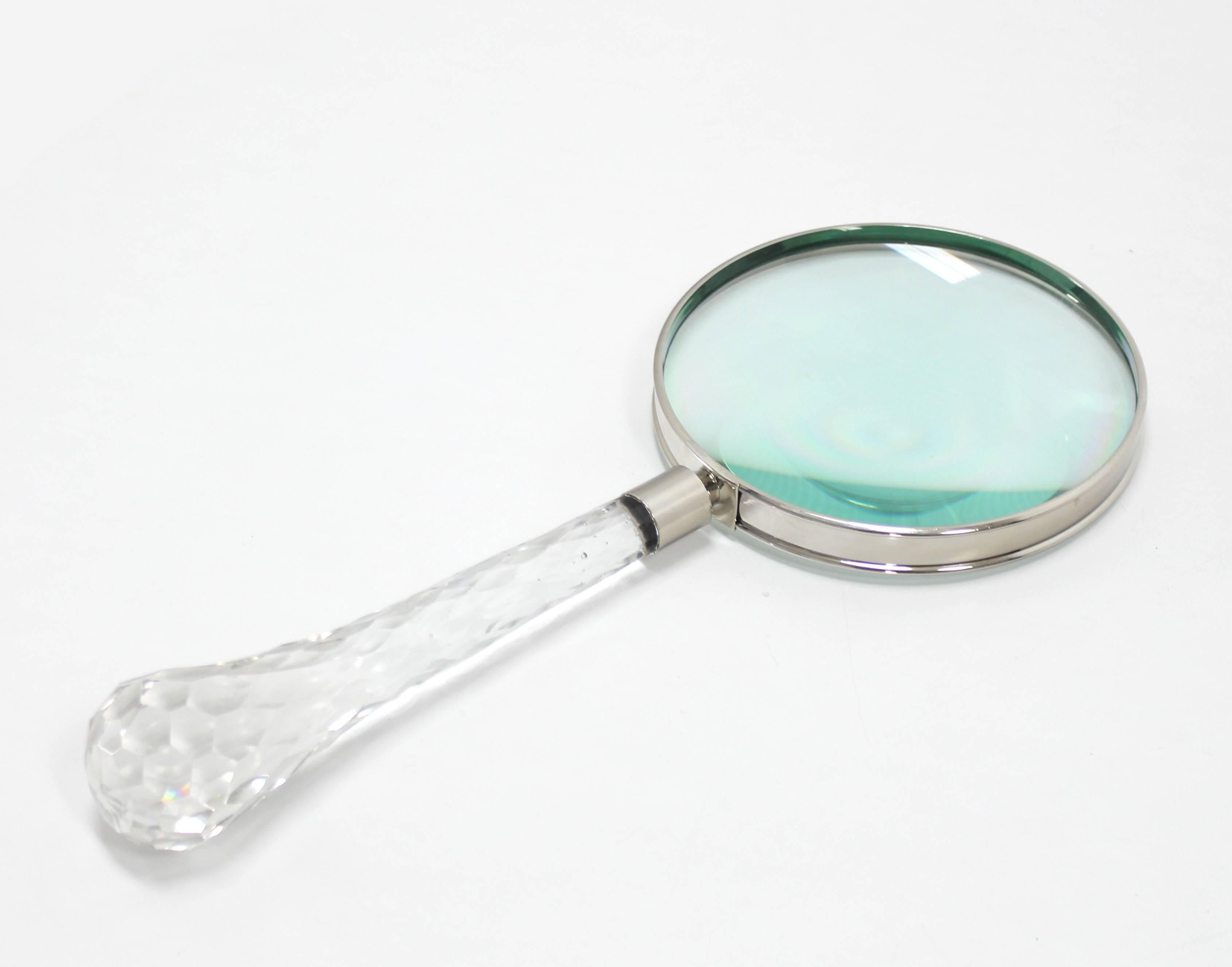 Very large Cut Crystal Handle Magnifying Glass Rare Fancy at 1stDibs ...