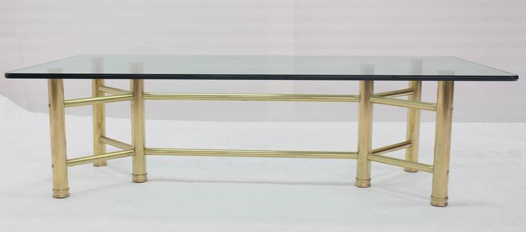 Solid Brass Tube Glass Top Rectangular Coffee Table For Sale at 1stDibs ...