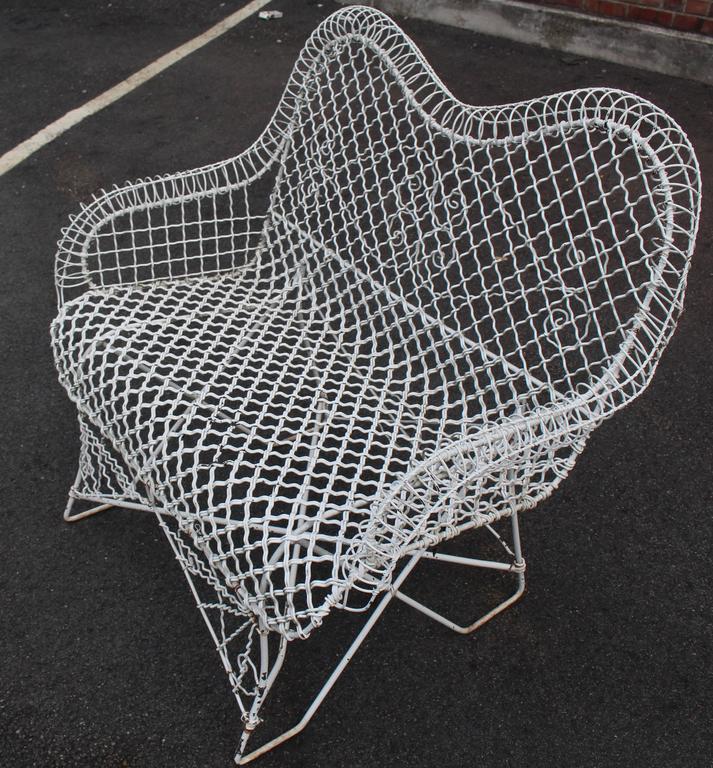 Wire Mesh Loveseat Settee Outdoor Bench For Sale at 1stDibs