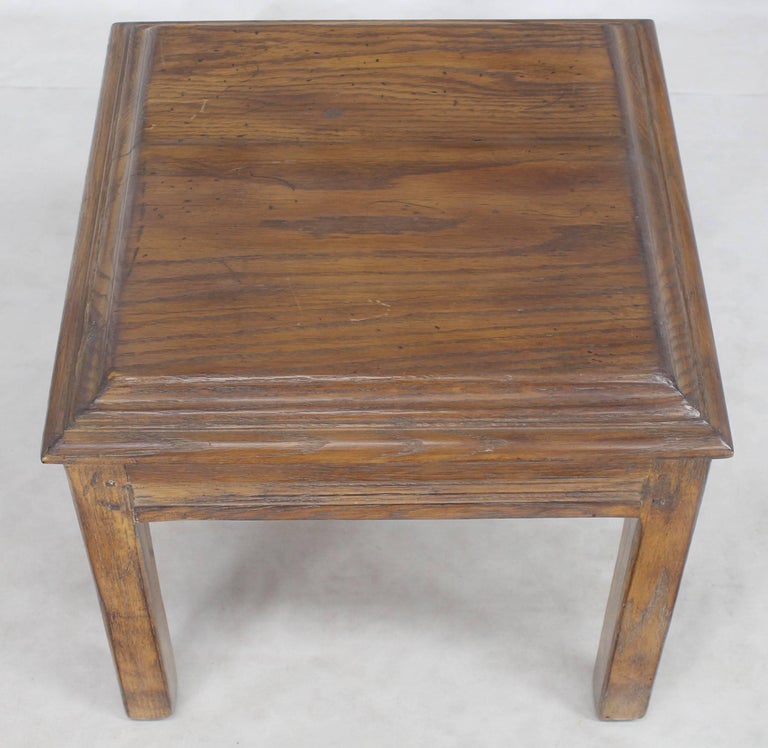 Pair of Solid Oak Cerused Pickled White Wash Square End Tables at 1stDibs